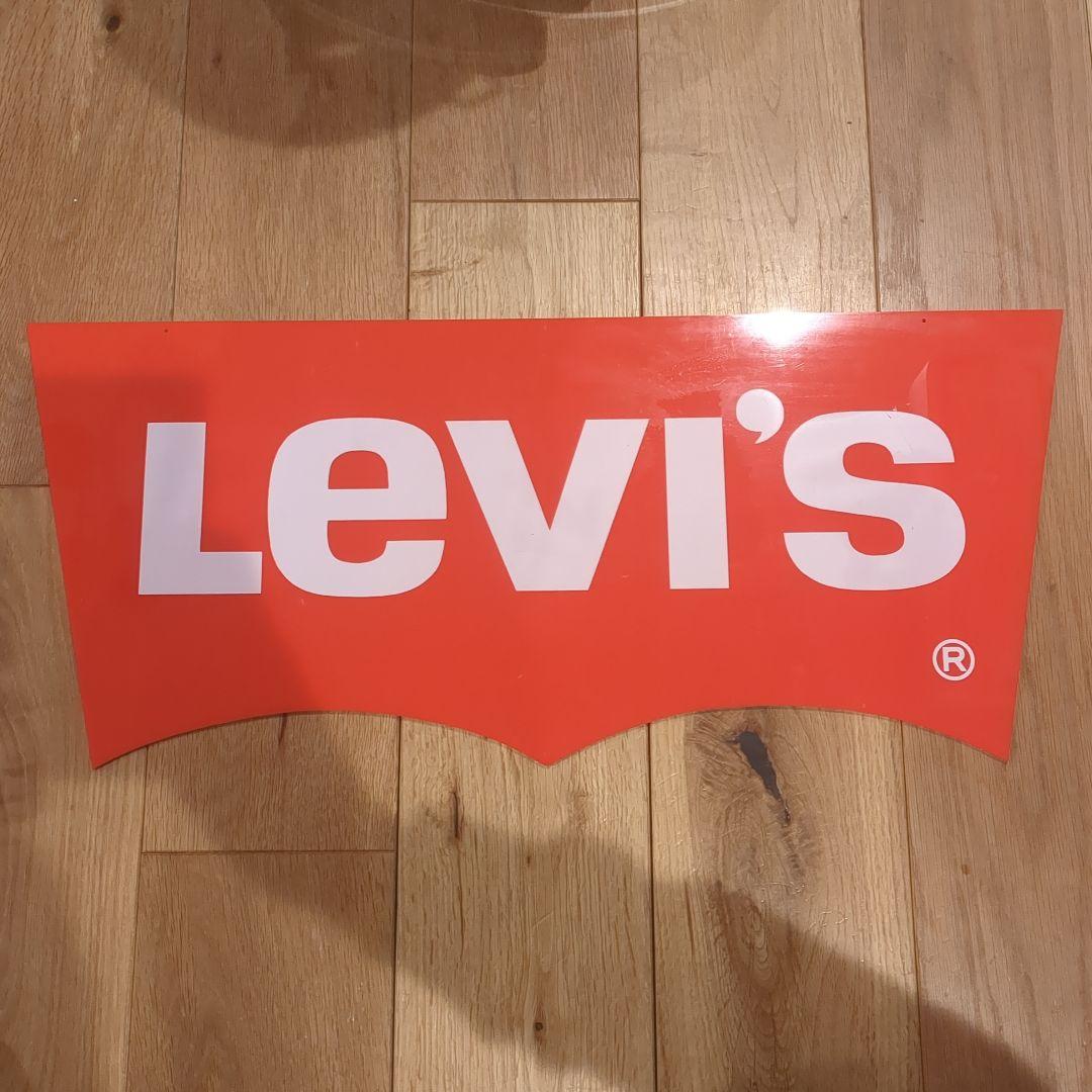 LEVI'S レッドロゴプレート　デニム　アンティーク看板　ジーンズ　古着