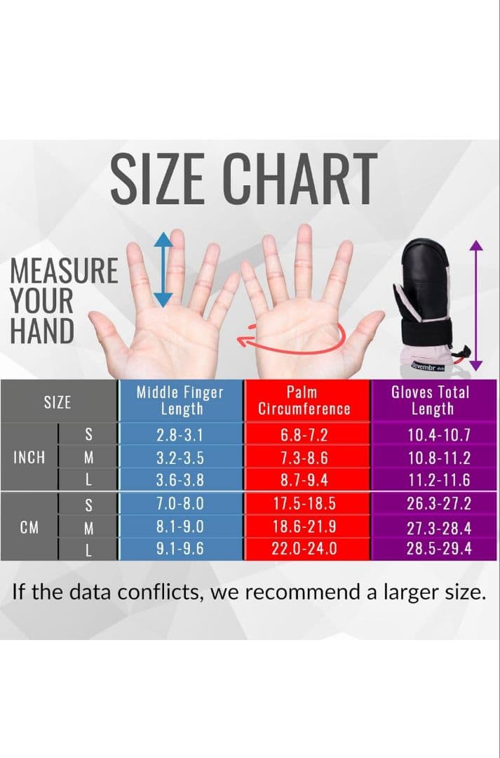 スキーグローブ　サイズL 紫色