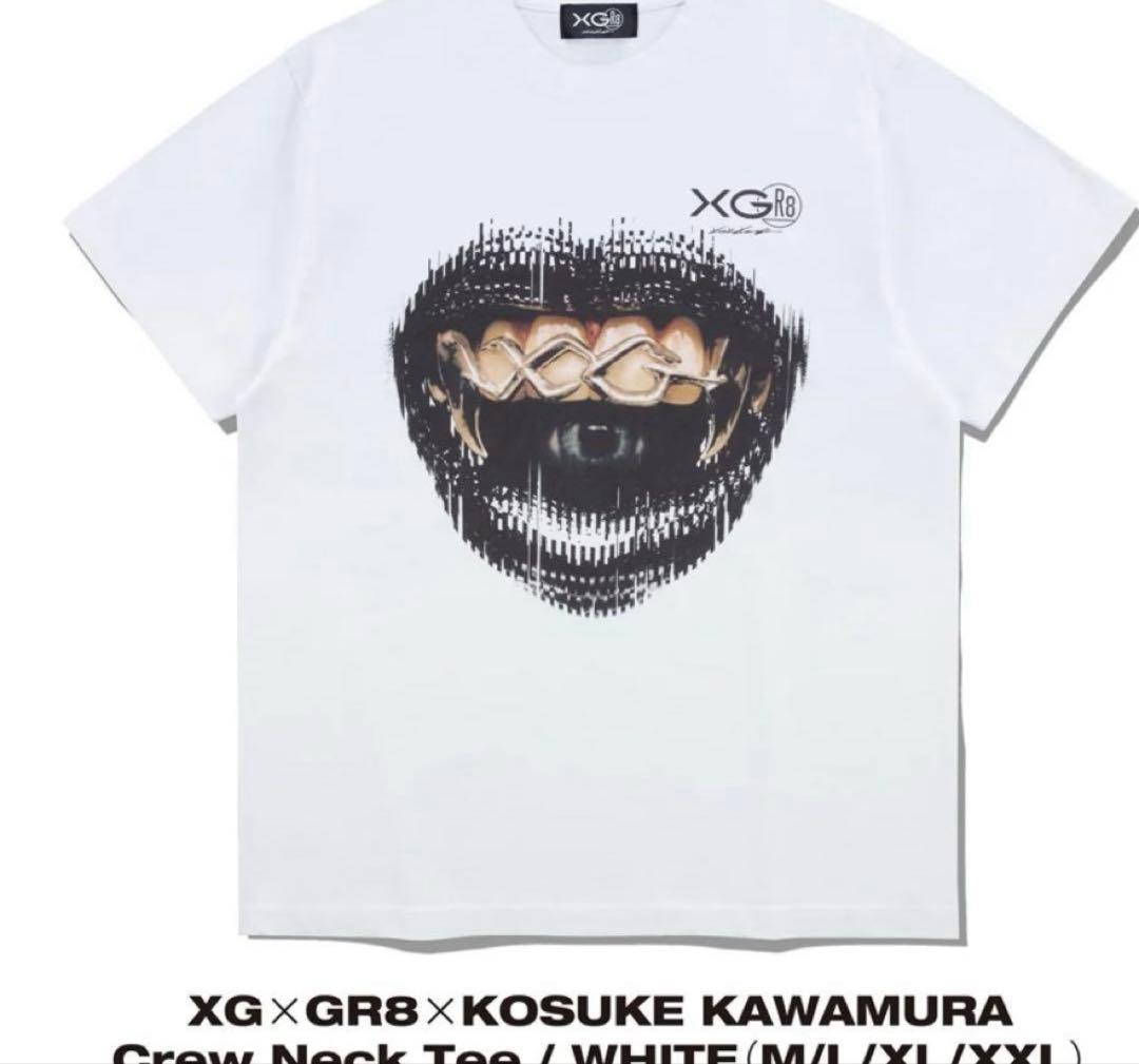 XG×GR8×KOSUKE Crew Neck Tシャツ L 黒 白