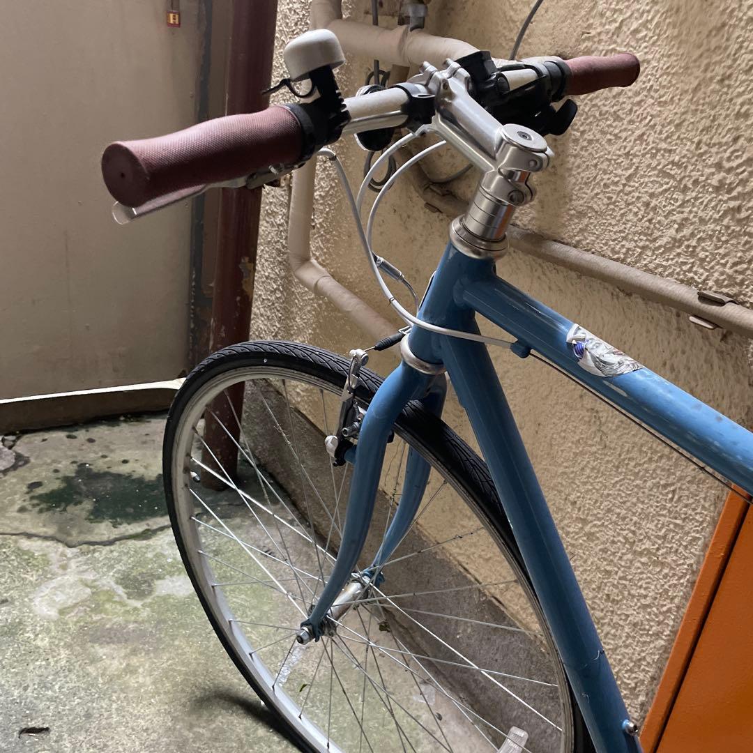 青いシティサイクル アルミフレーム