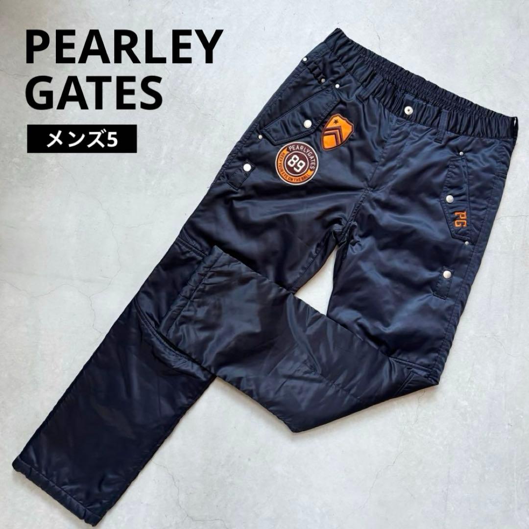 【極美品】PEARLEY GATES パーリーゲイツ 中綿ナイロンパンツ ロゴ