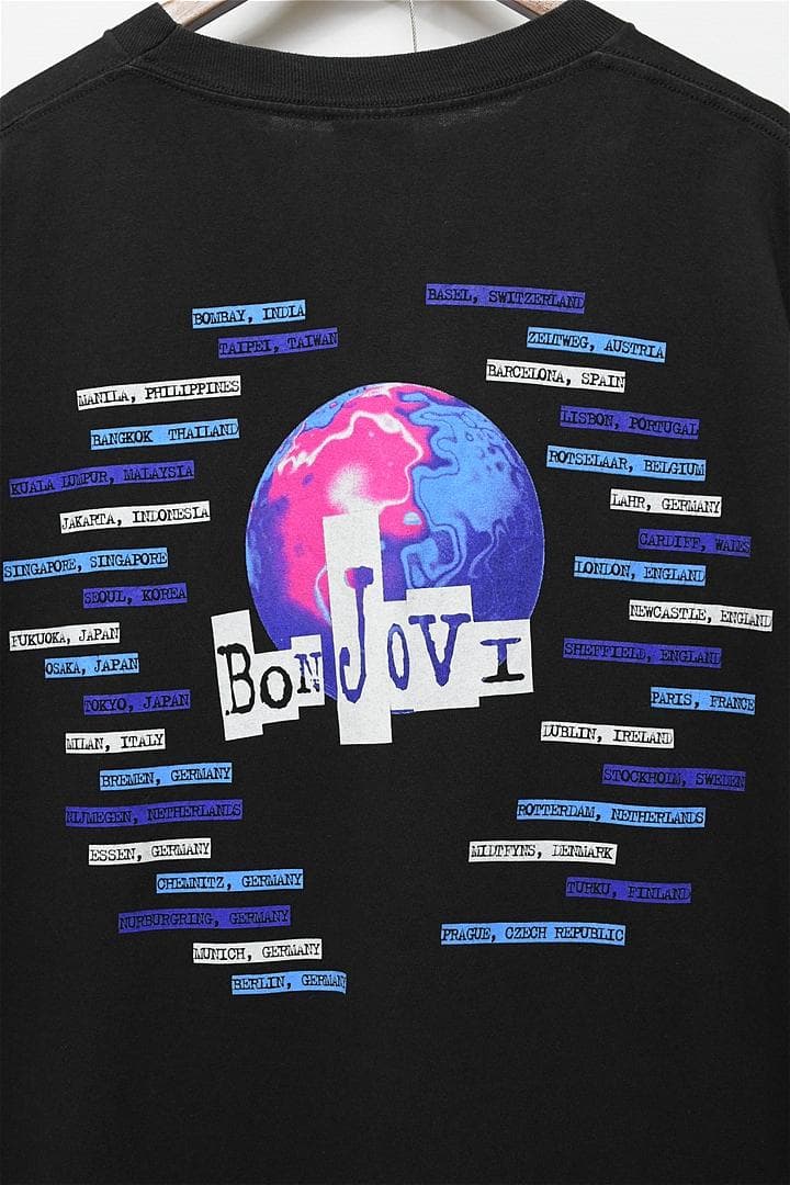 S327/USA製 90s BON JOVI Tシャツ シングルステッチ L 黒