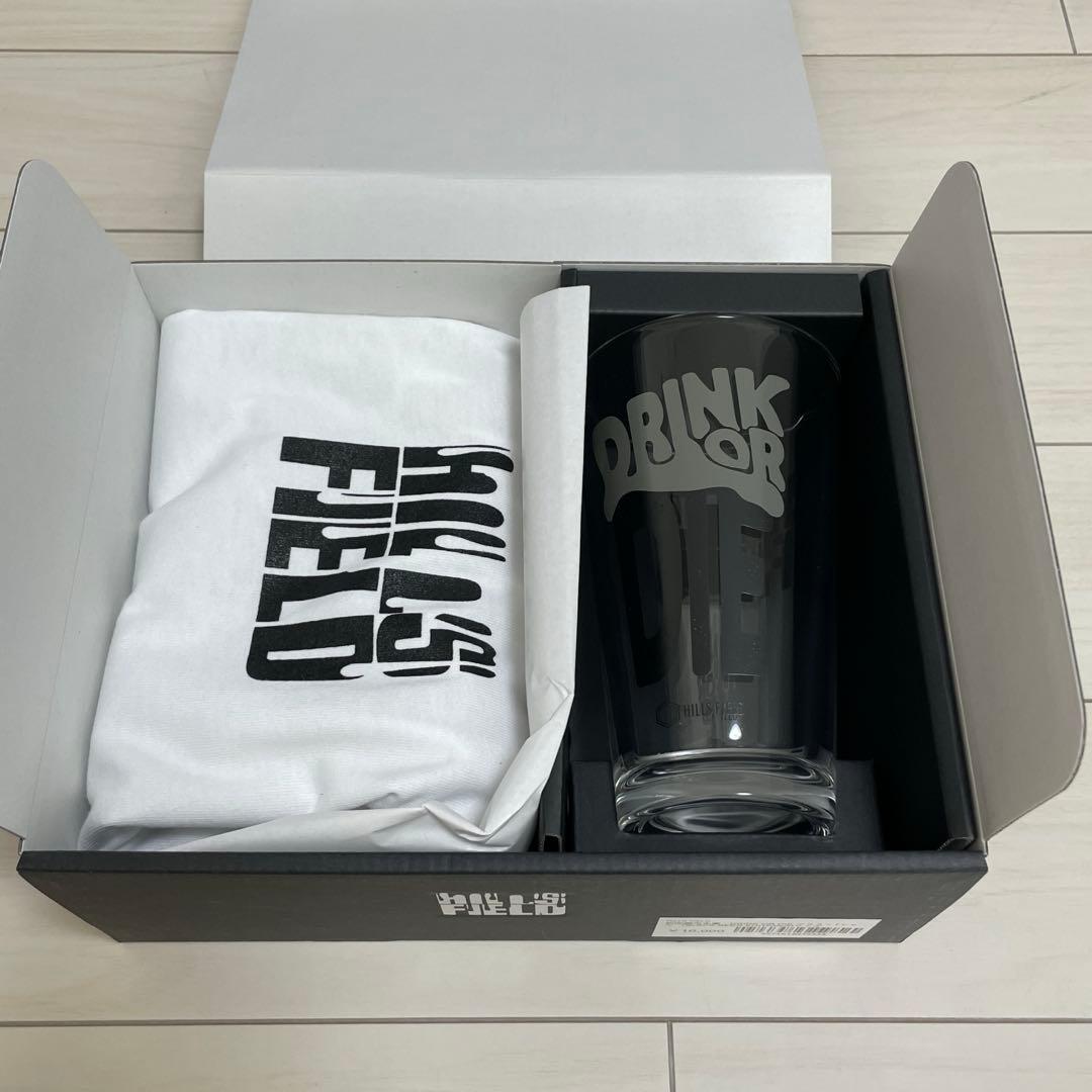 【ヒルズフィールド】DRINK OR DIE グラス + Tシャツ Lサイズ