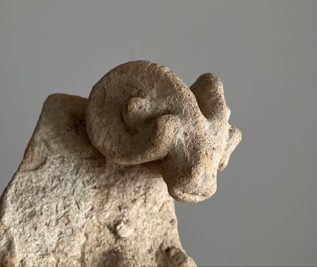 【美しい、、古代中国の羊像 新石器時代後期頃 前3000～2000年】骨董発掘