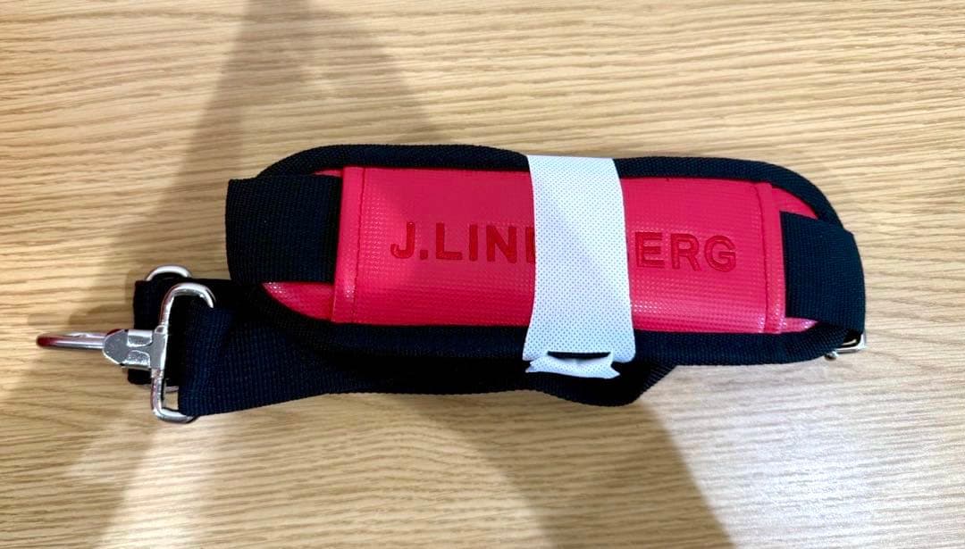 【極美品】J.LINDEBERG 2WAYボストンバッグ 赤 シューズポケット付