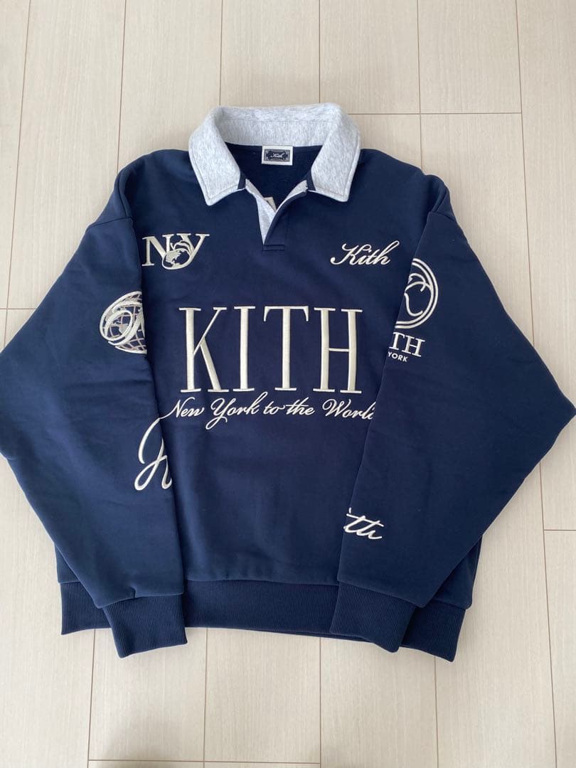 KITH ネイビー ポロシャツ Lサイズ