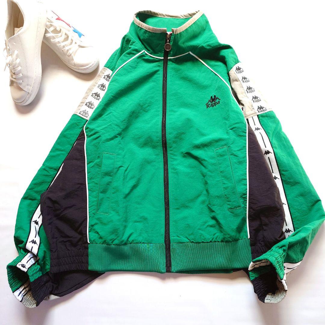 ☘️新品 カッパ Kappa トラックジャケット ナイロンブルゾン グリーン L