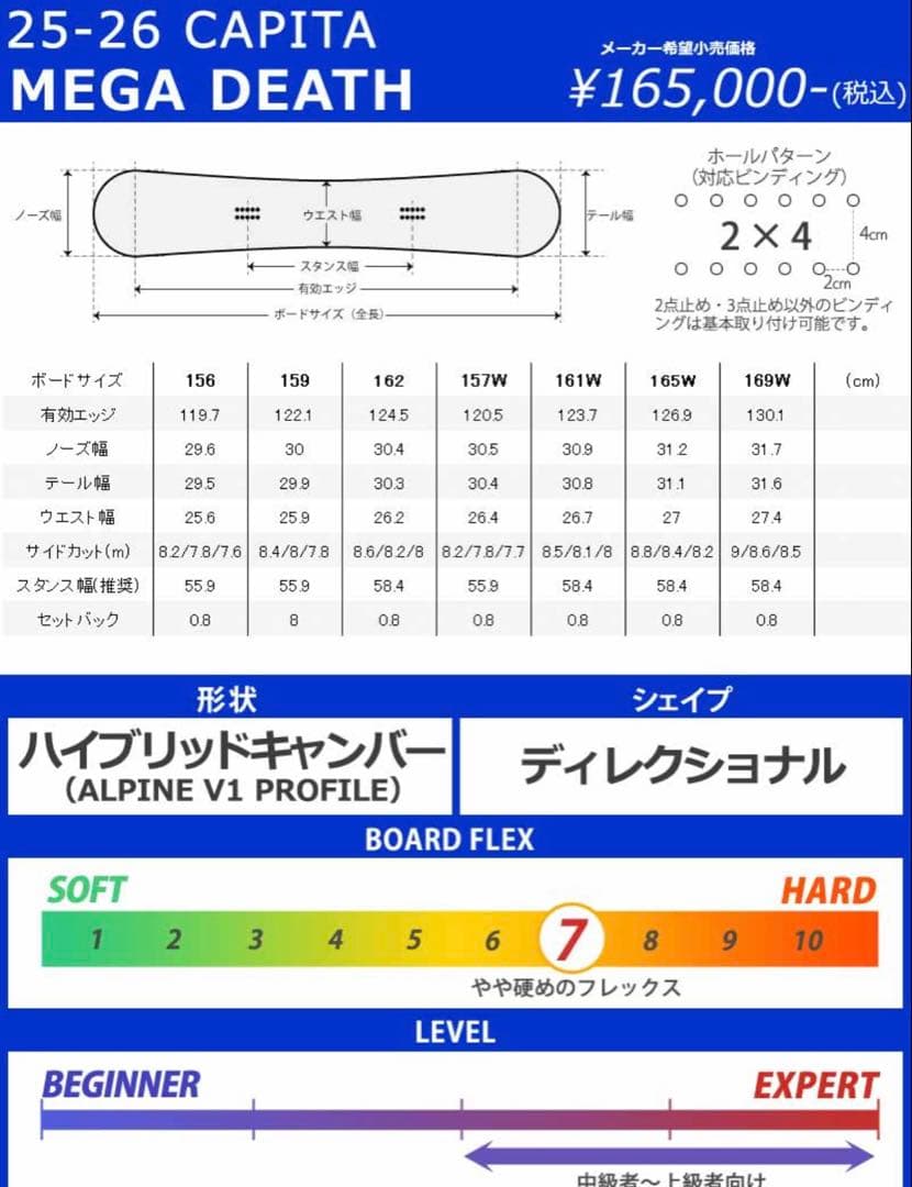 スノーボード 25-26 CAPITA MEGA DEATH 156