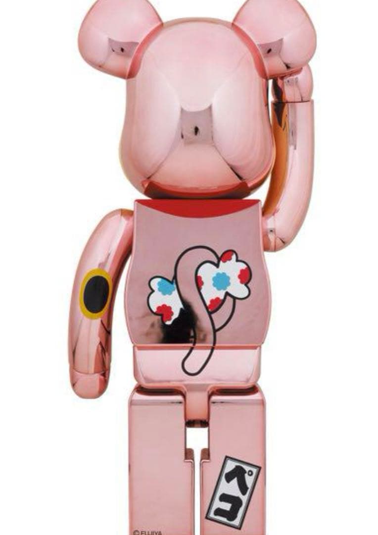 1000％ BE@RBRICK 招き猫 ペコちゃん 桃金メッキ ベアブリック