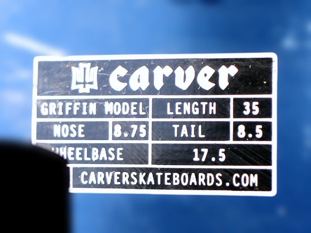 スケートボード Carver カーバー Griffin 35インチ 前スイング