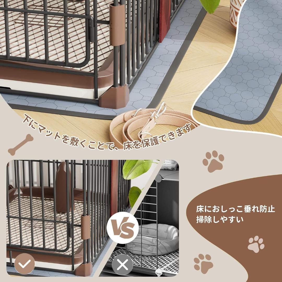 Petnniko 犬 ケージ 犬ゲージ 小中大型犬用 (ブラック＋レッド)