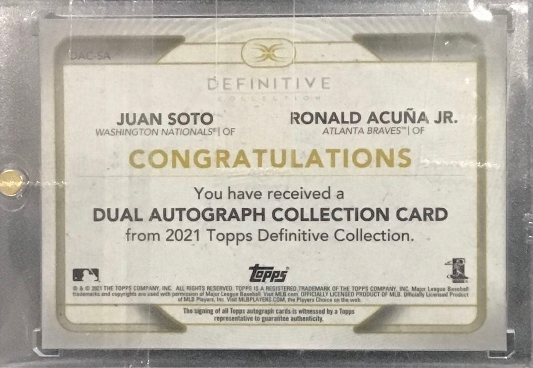 スポーツ選手 JUAN SOTO / RONALD ACUNA JR. DUAL AUTO