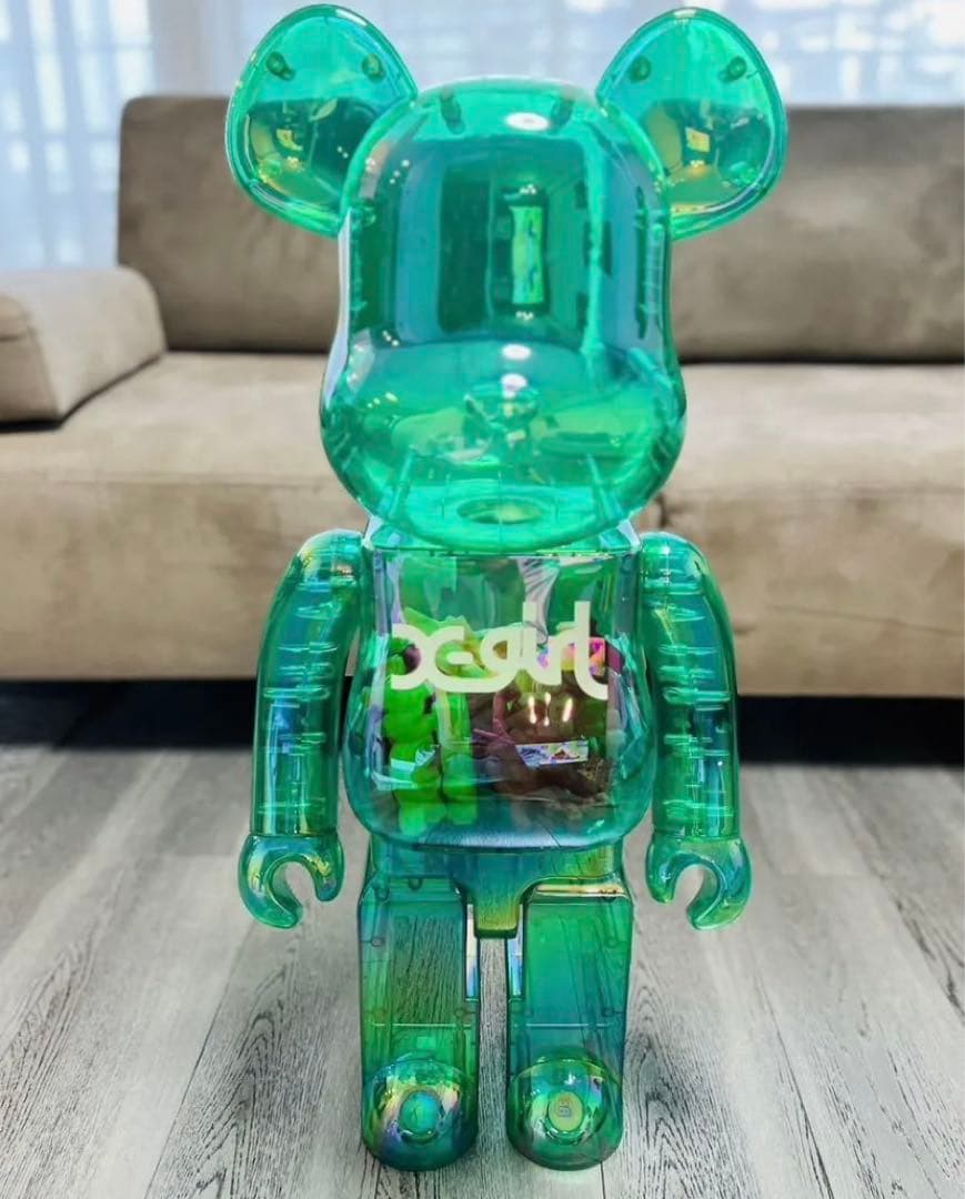 BE@RBRICK X-girl CLEAR GREEN 1000%ベアブリック