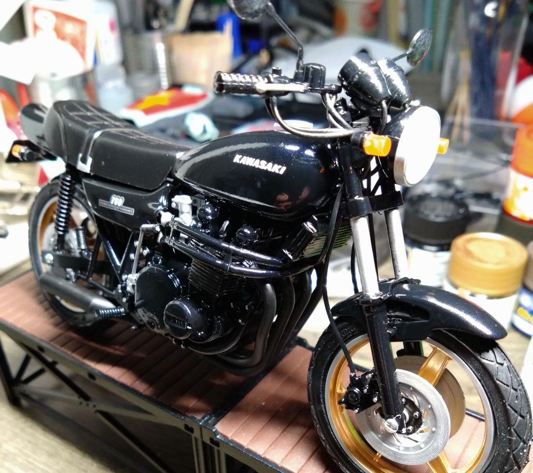 アオシマ 1／12 バイク　Z2 カワサキKawasaki750ブラック完成品