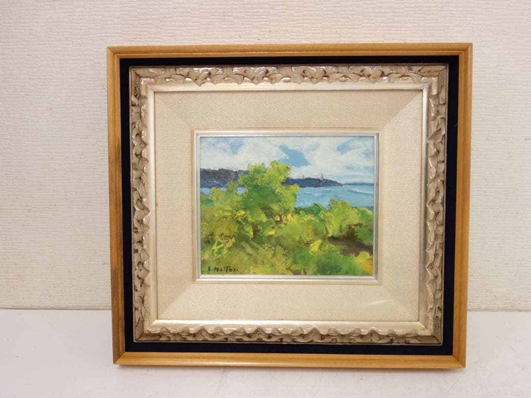 【中古】M▽服部正一郎 油絵 油彩 風景画 鳴門 F3 (37733)
