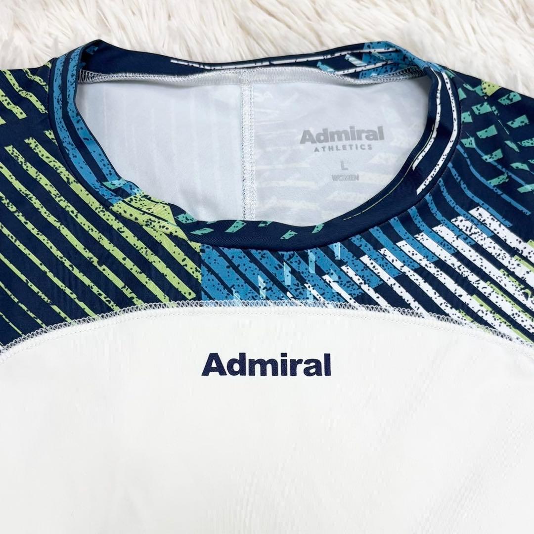 美品 Admiral テニスウェア トップス＆スカートセット 幾何学模様 L