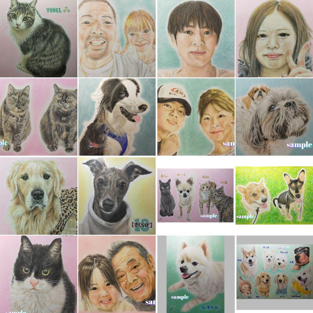 色鉛筆画✭愛猫愛犬✭ペット似顔絵　肖像画　イラスト　注文オーダー　受付ページ　1