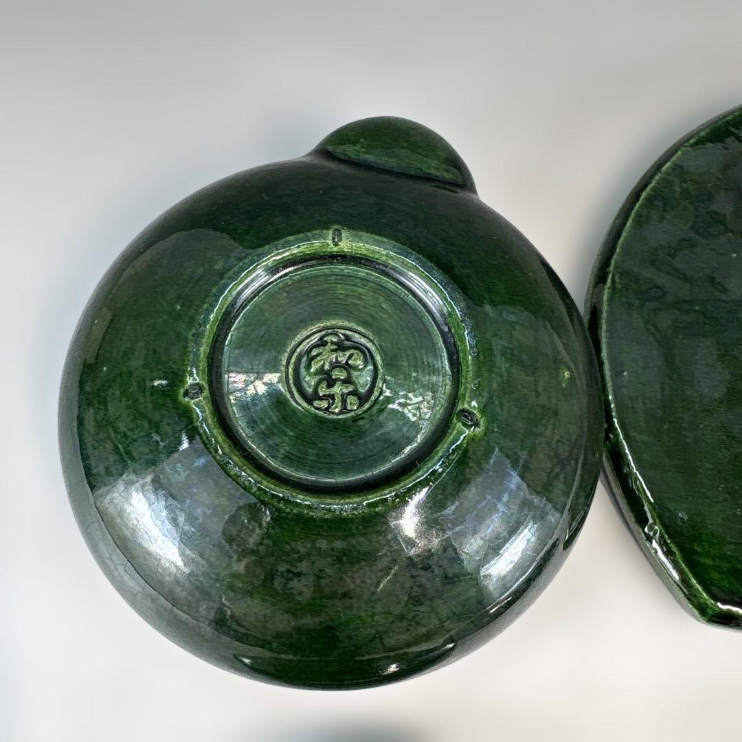 【中古品】茶道具　短檠(タンケイ) 和楽造　夜咄　雀瓦　青楽（紙箱）