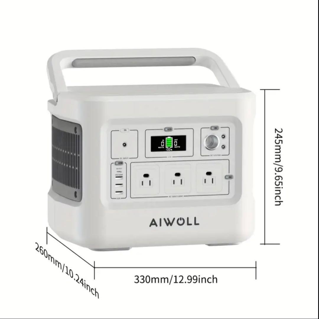 AIWOLL ポータブル電源 リン酸鉄リチウム 1531Wh 1200W