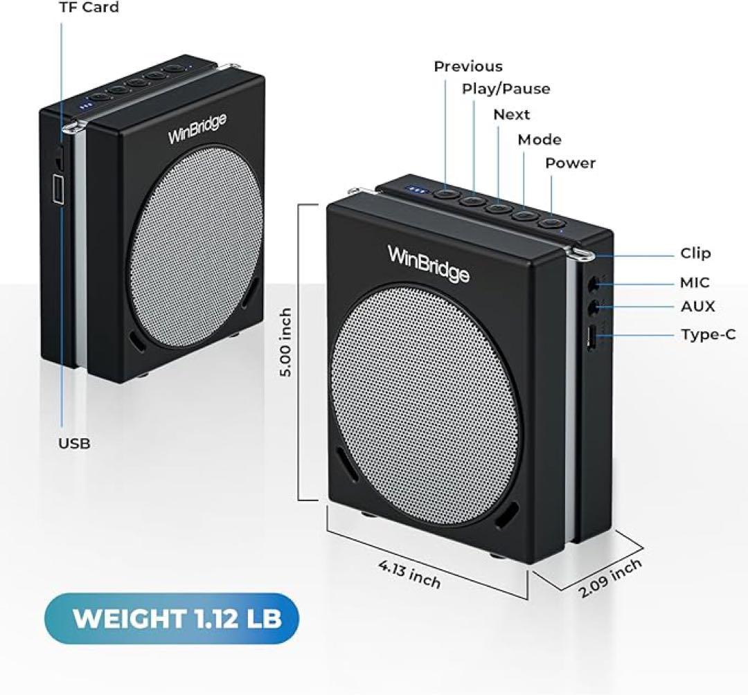 拡声器 ハンドマイク2本 ノイズキャンセル ブラック ポータブル