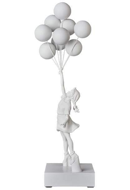 彫刻・オブジェ Banksy flying balloons girl 2018 white