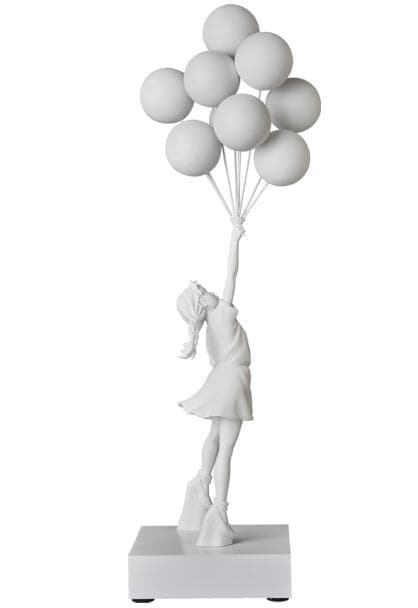 彫刻・オブジェ Banksy flying balloons girl 2018 white