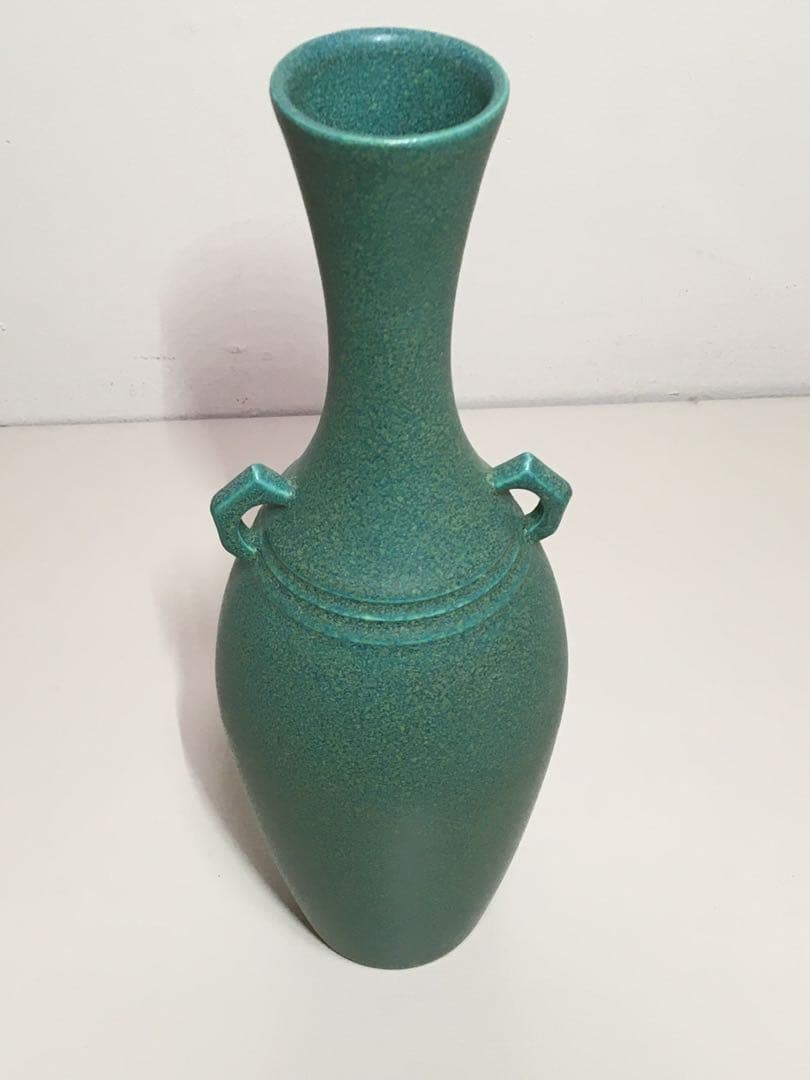 工芸品 Japanese Bronze Glazed Vase with Handles