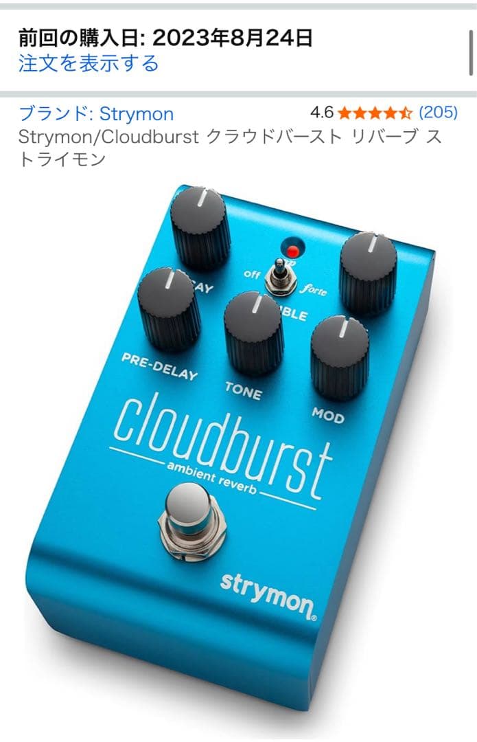 Strymon cloudburst ギターエフェクター