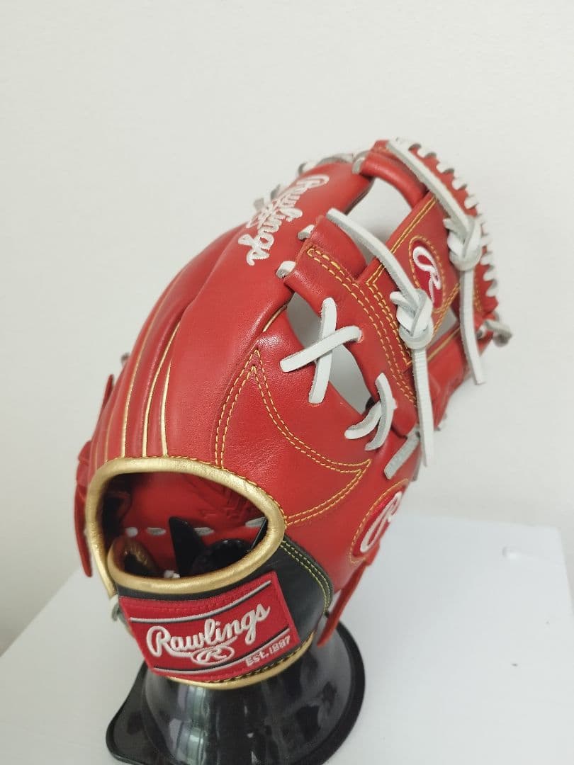 Rawlings 軟式グラブハイパーテック ／レッド×ゴールド×ブラック