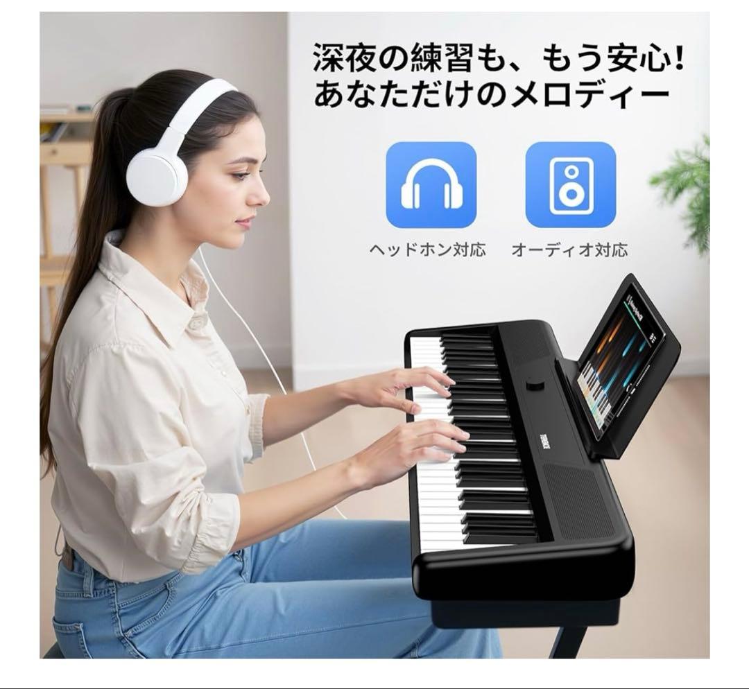 電子ピアノ 61鍵盤 キーボードピアノ 128音色 専用スタンド付き❣️
