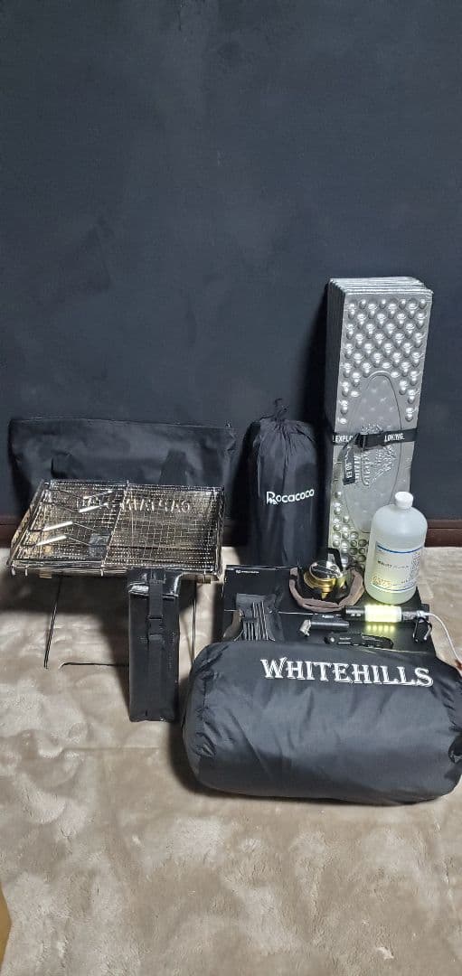 【特割】WHITEHILLS シェルターテントなどキャンプセット 黒