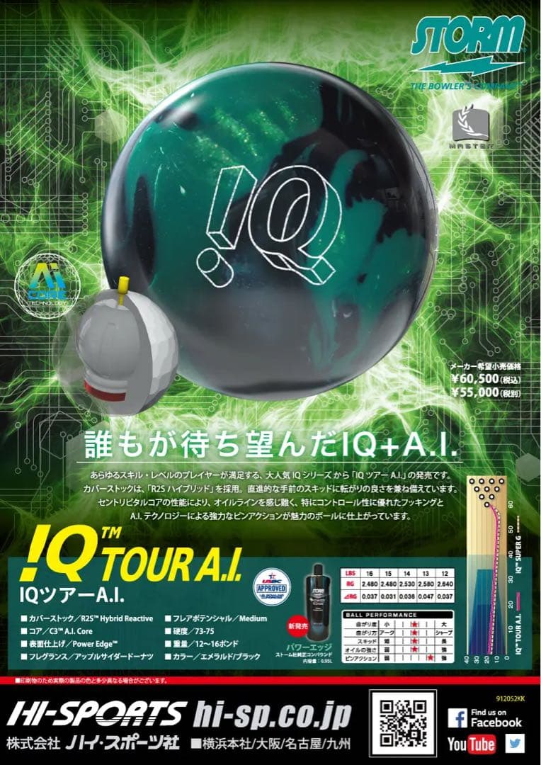 送料込み【新品】IQツアーA.I.　ストーム　15ポンド3オンス　16