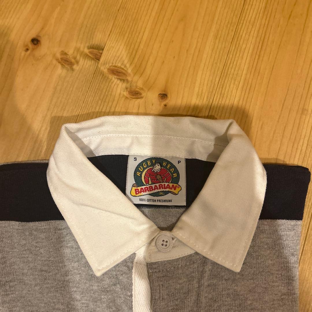 【未使用】BARBARIAN ラガーシャツ グレー/ネイビー