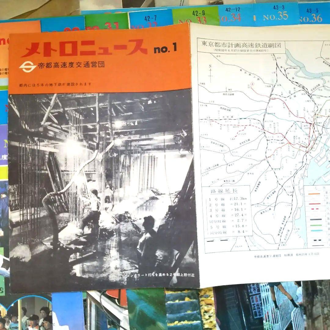 S35年メトロニュース創刊号〜S55年No99　抜け有り67冊まとめ売り+おまけ