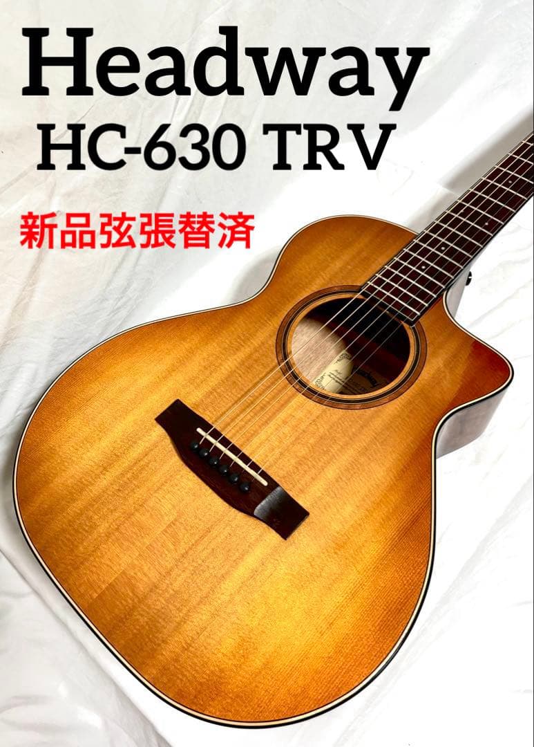 【新品弦張替済】HEADWAY アコースティックギター HC-630 TRV