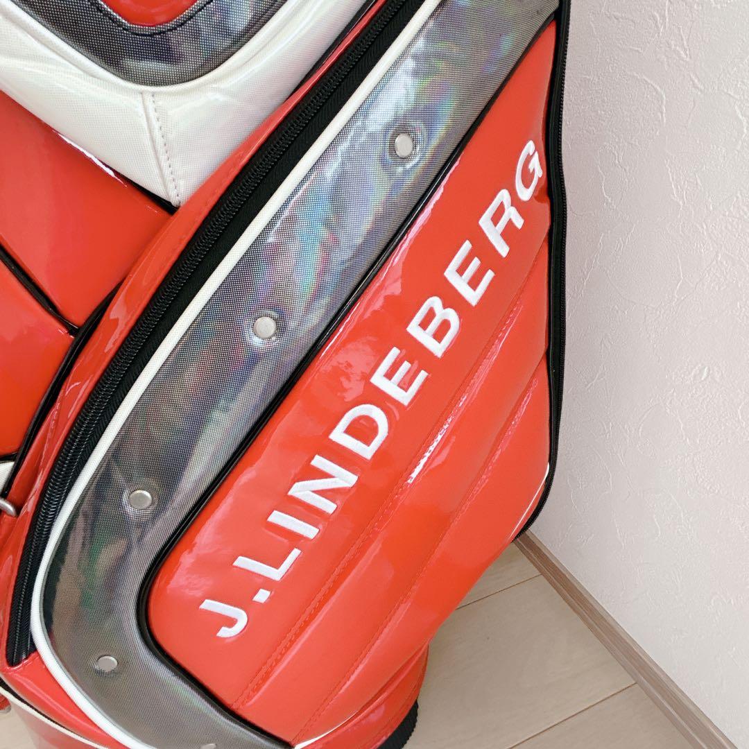 極美品 J.LINDEBERG ジェイリンドバーグ キャディバッグ 赤