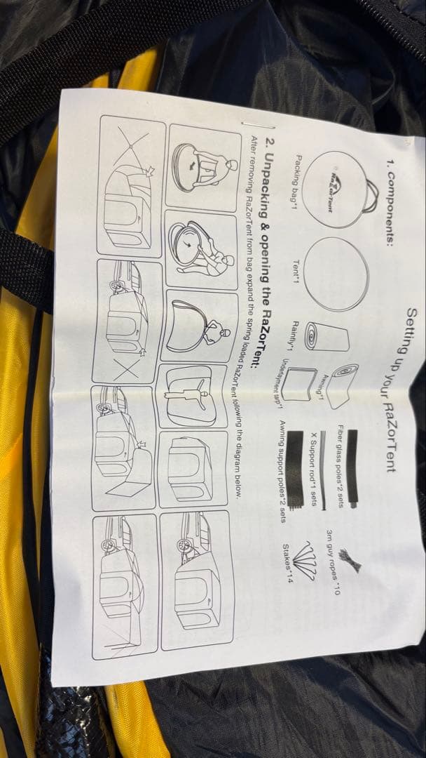 車連結ポップアップテント　車中泊　ブラック2×2m