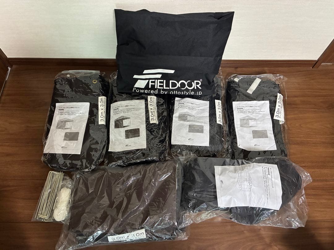 【美品】3m タープテント用 サイドシート メッシュ 5面 FIELDOOR