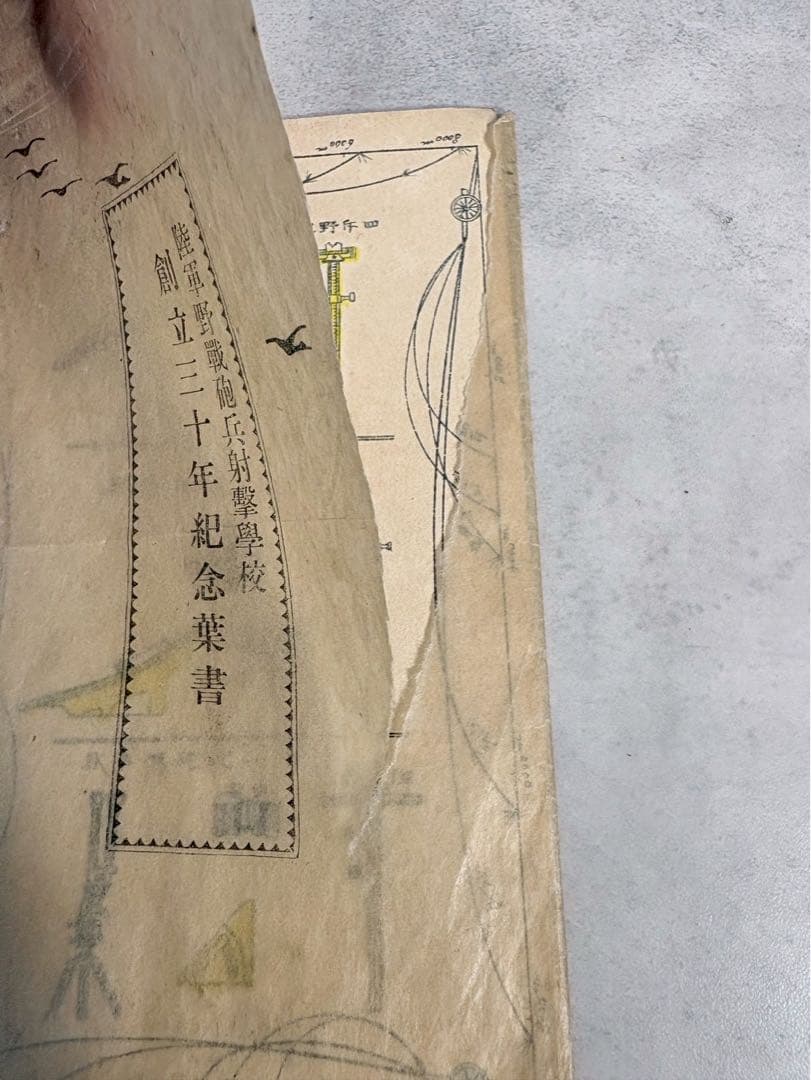 旧日本陸軍 野戦砲兵射撃学校 創立30年記念 絵葉書3枚 戦前資料　当時物