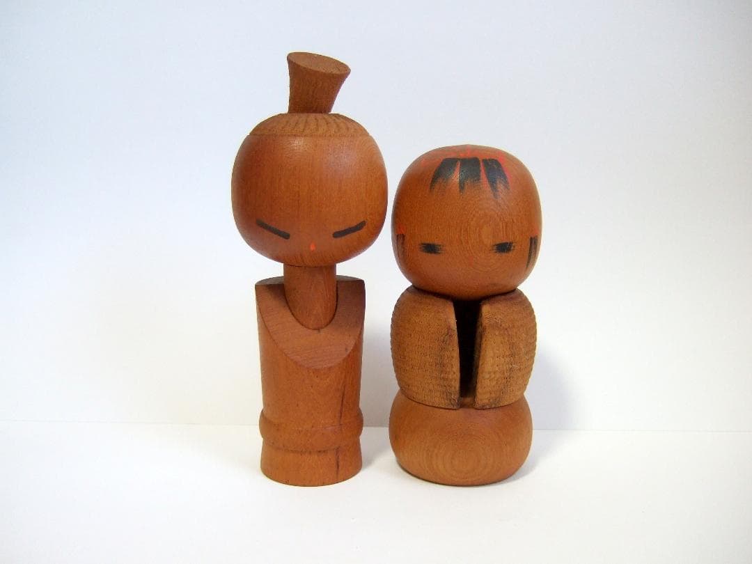 創作こけし 相田晴峰 2体まとめて / Kokeshi dolls
