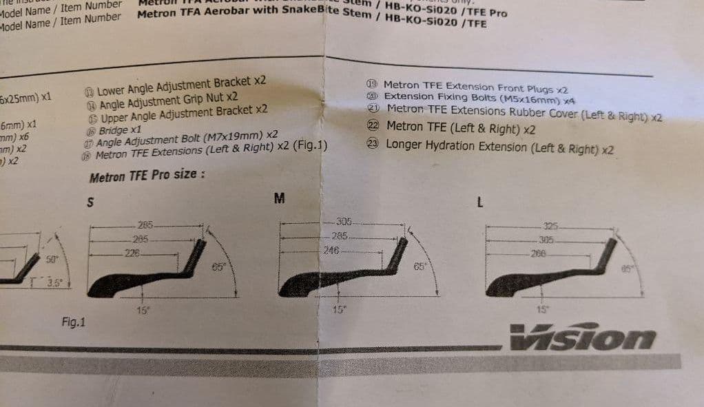 vision metron tfe 中古　サイズS