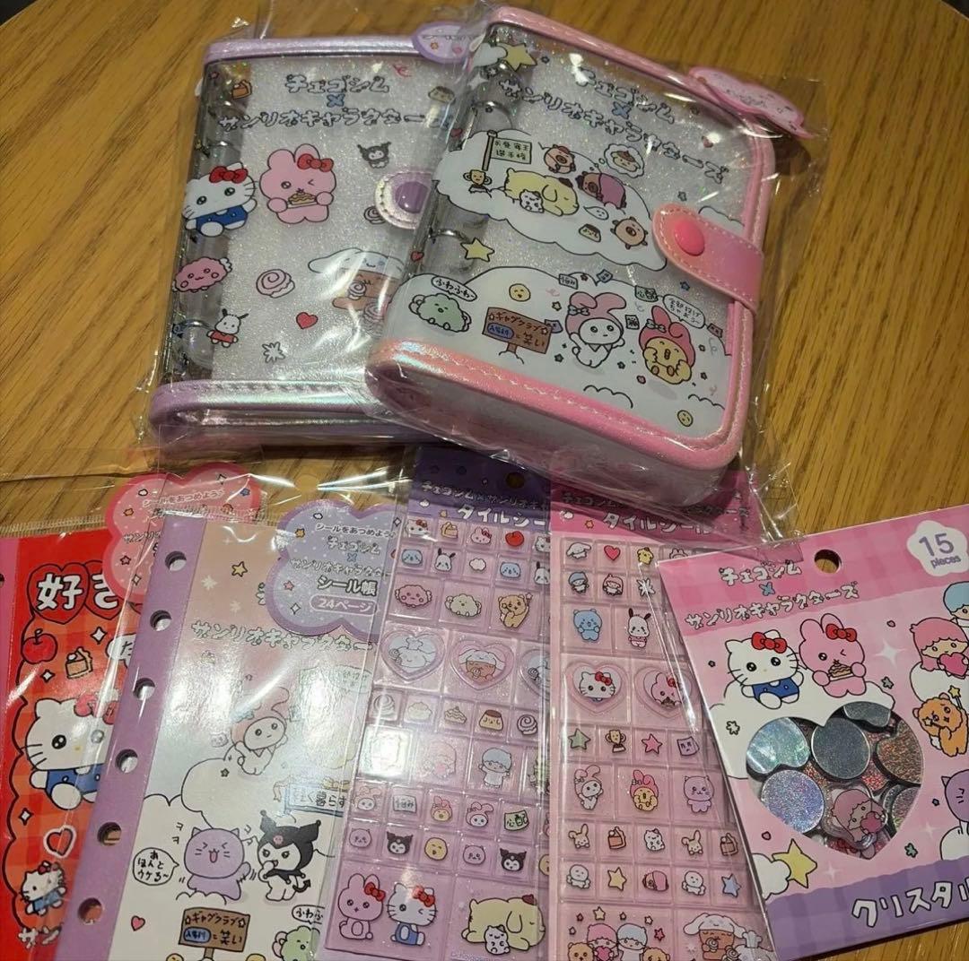 チェゴシム サンリオ シールバインダー シール帳 タイル クリスタルシール 7点