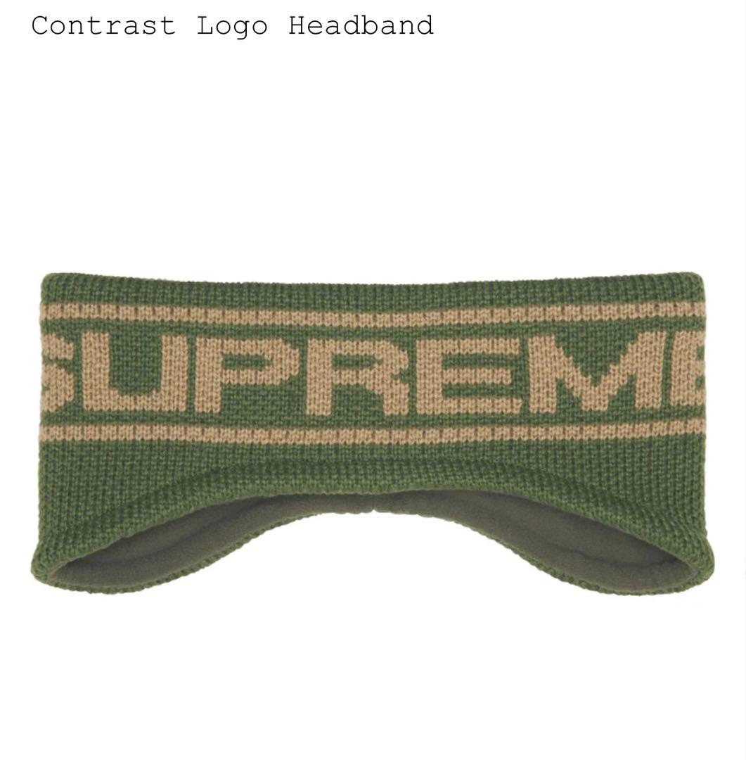アクセサリー Supreme Contrast Logo Headband Olive