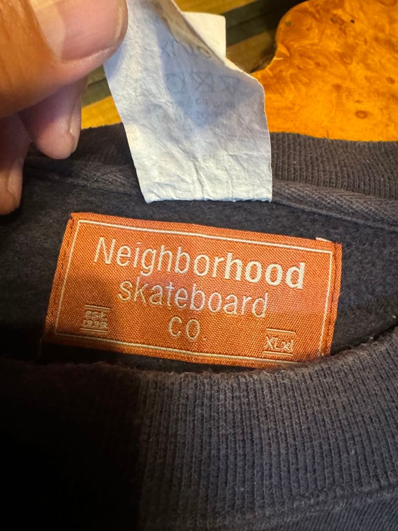 USA neighborhood skateナス紺フェードスエットサイズ表記XL