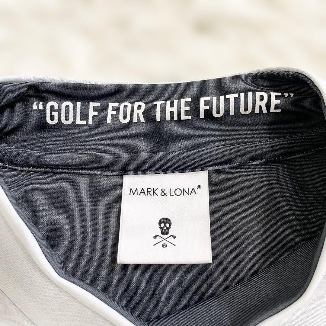 MARK&LONA モックネック　半袖 Tシャツ スカル　ゴルフ　L 伸縮性