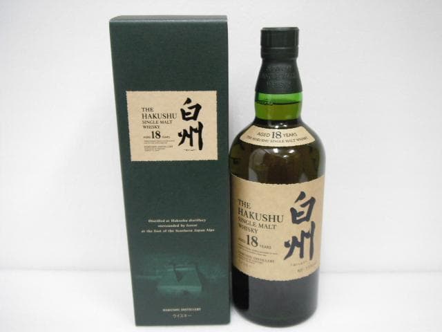 未開栓 サントリー 白州 18年 シングルモルト ウイスキー 700ml 箱付