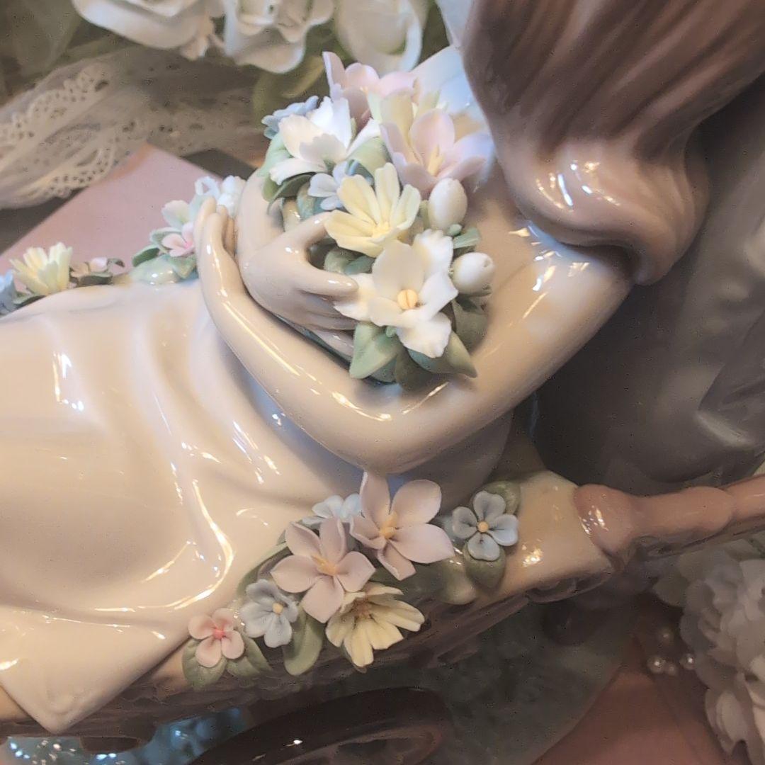 ♥LLADRO【君が好き】♥横型LLADROガラスケース背面鏡付き