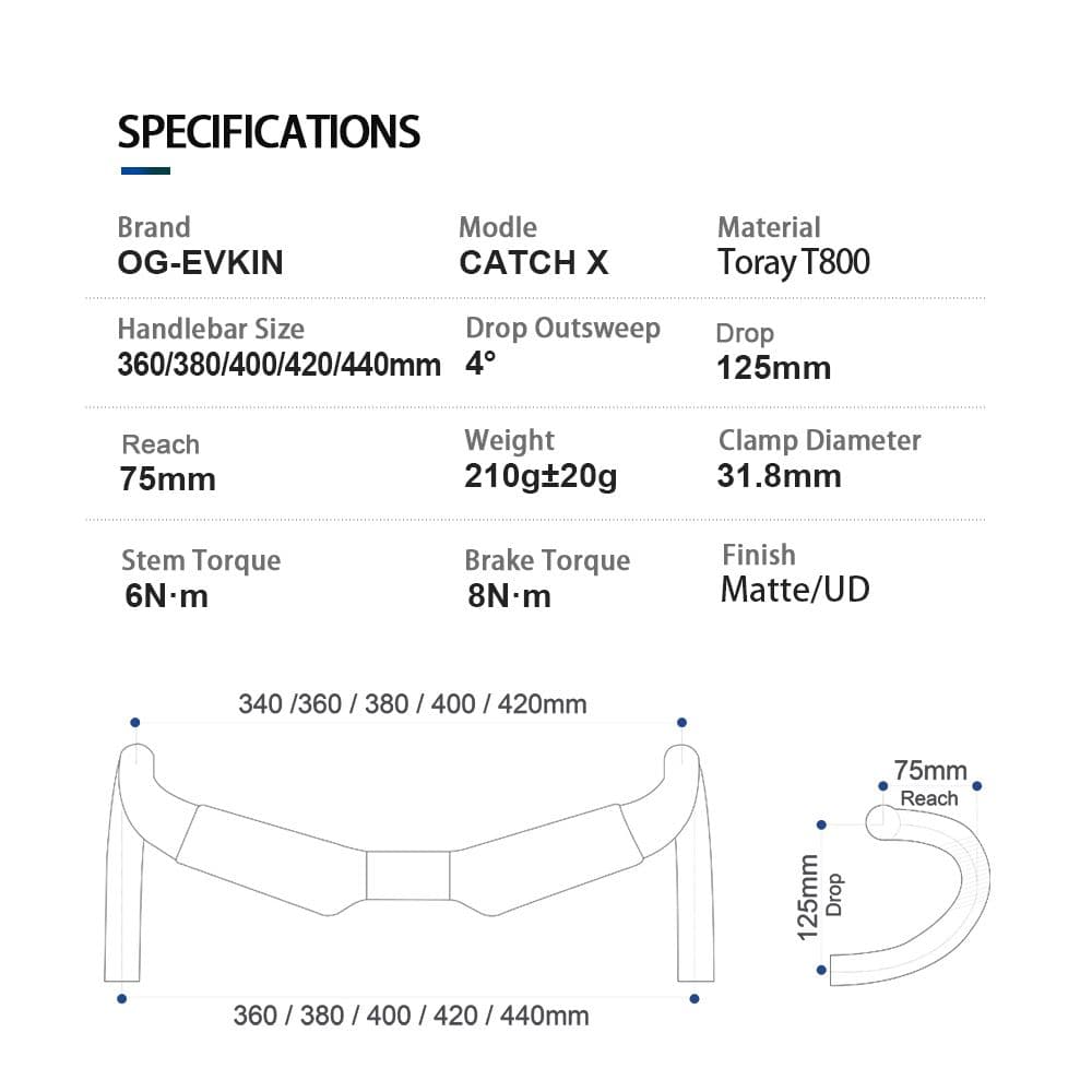 og evkin カーボンハンドル エアロ 360mm