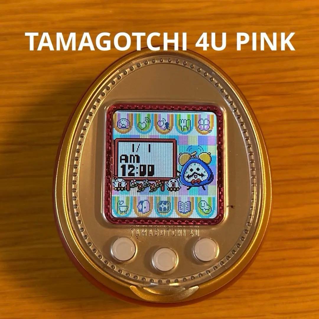 TAMAGOTCHI 4U たまごっち ピンク 本体 チャームストラップ＆カバー