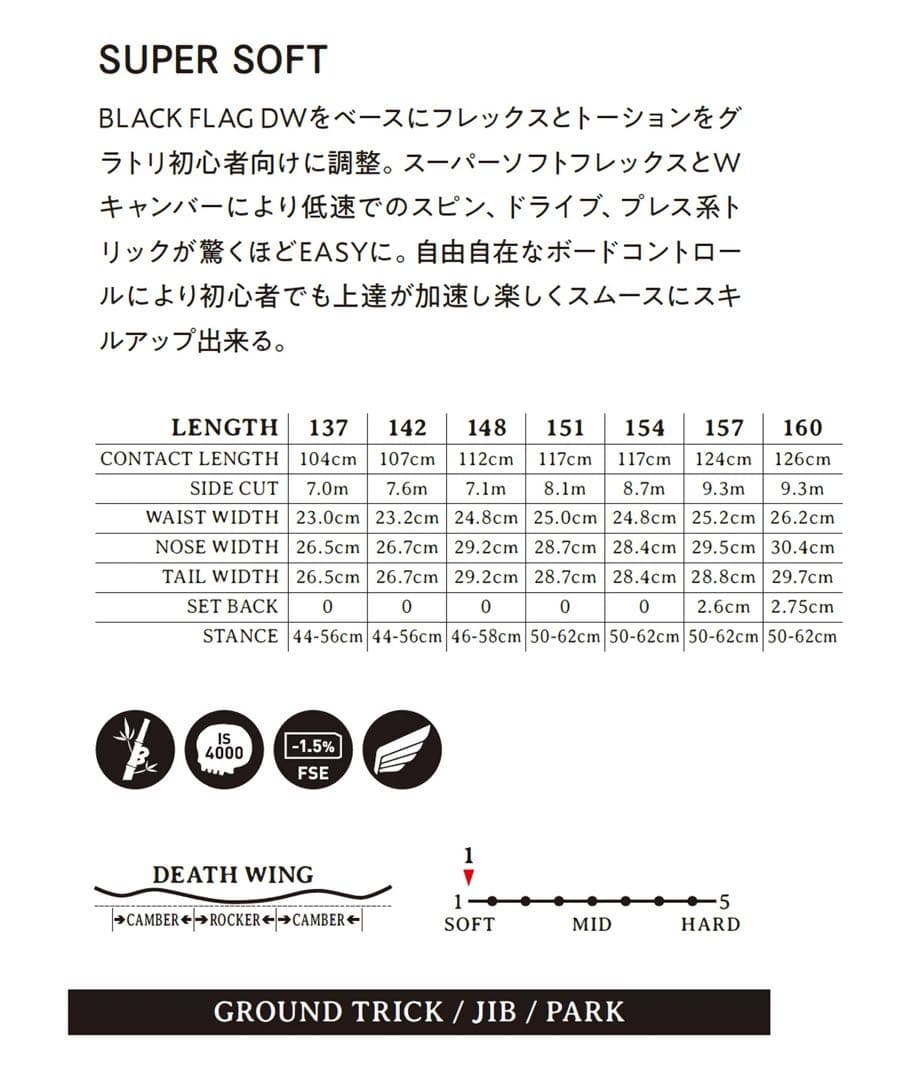 25-26 DEATH LABEL/DWS スノーボード グラトリ148cm